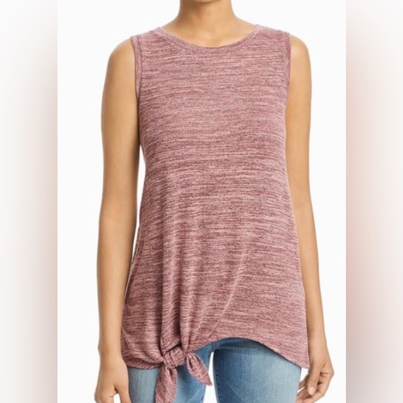 Cupio | Tops | Cupio Marled Pink Tie Front Longline Tank | Poshmark